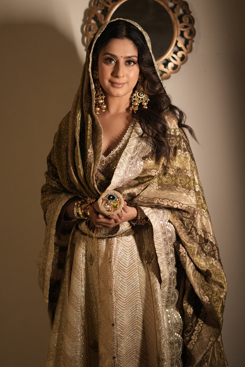 Designer Anarkali Suit with Banarasi Dupatta - Isha Malviya's Choice ...