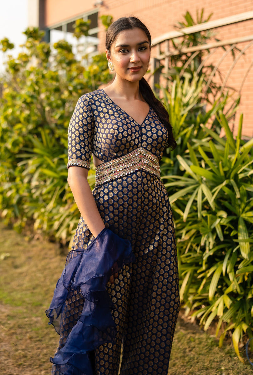 Exclusive Embroidery Work Jumpsuit With Dupatta | Aliyana – Aliyana ...